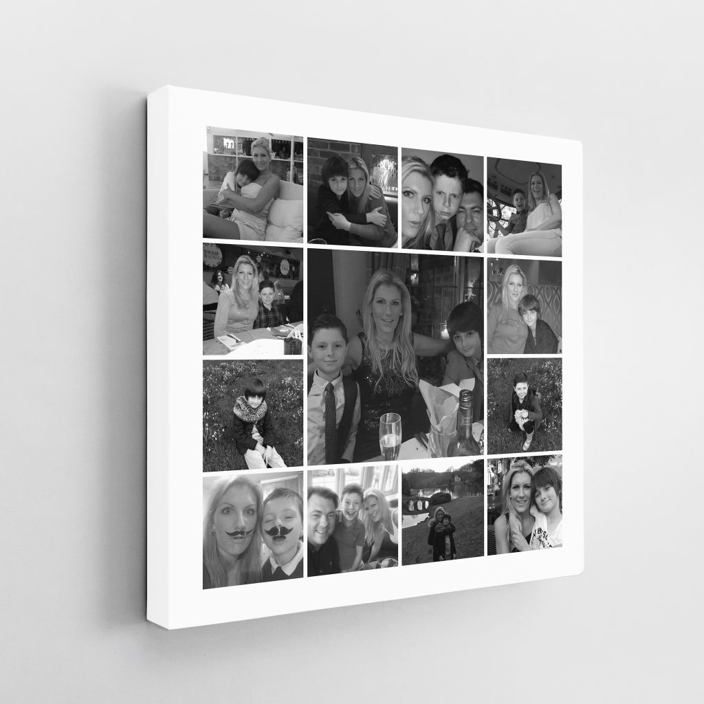 12 Image Square Collage - Pics on Canvas